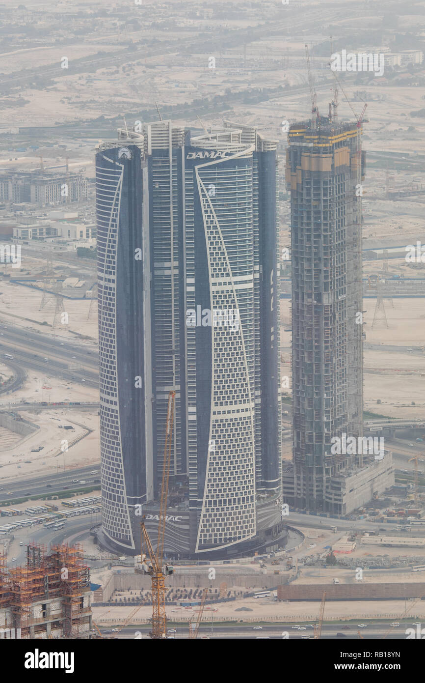 View from Burj khalifa tower, Dubai, United Arab Emirates Stock Photo ...