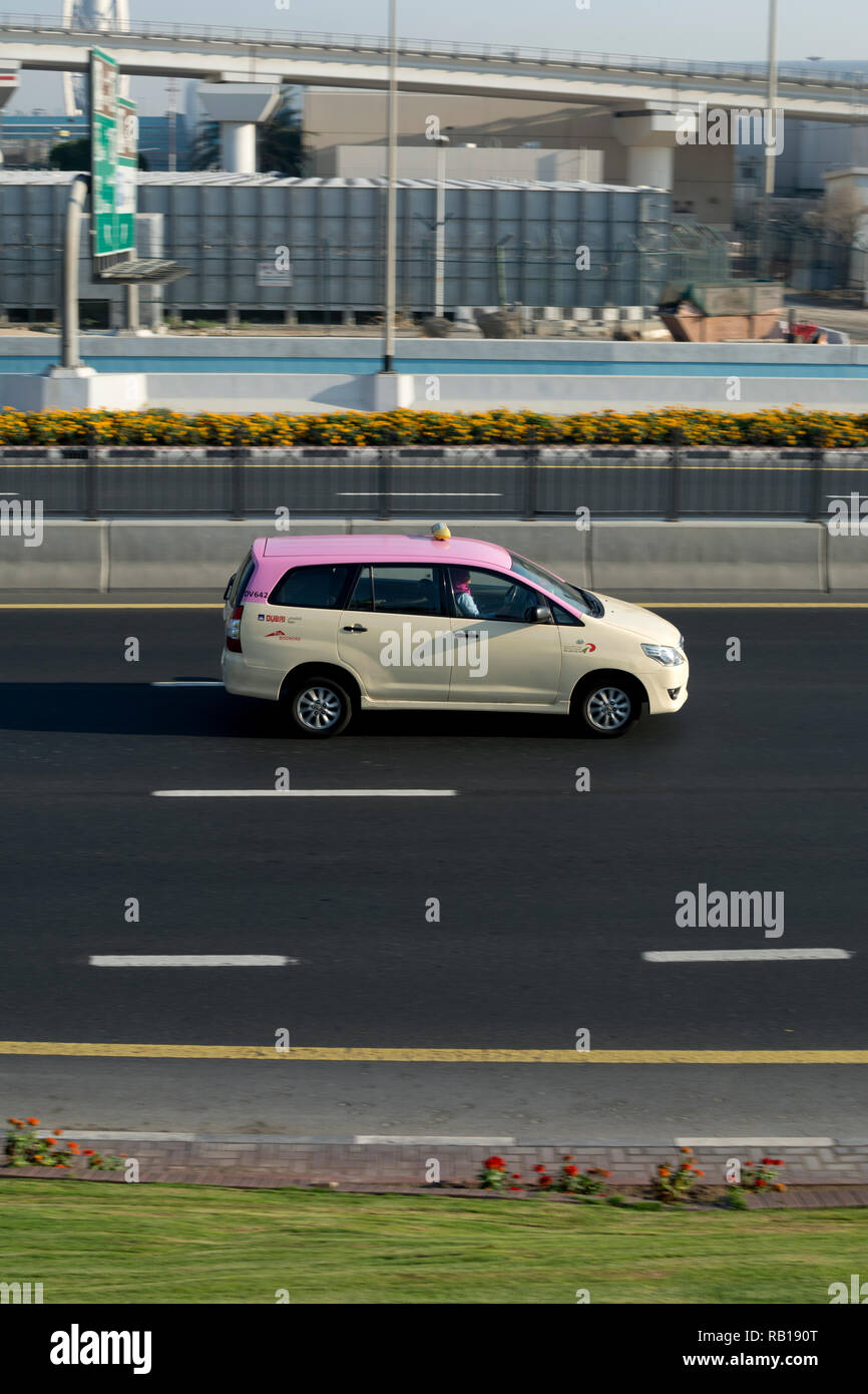 A taxi at speed, Dubai, UAE Stock Photo - Alamy