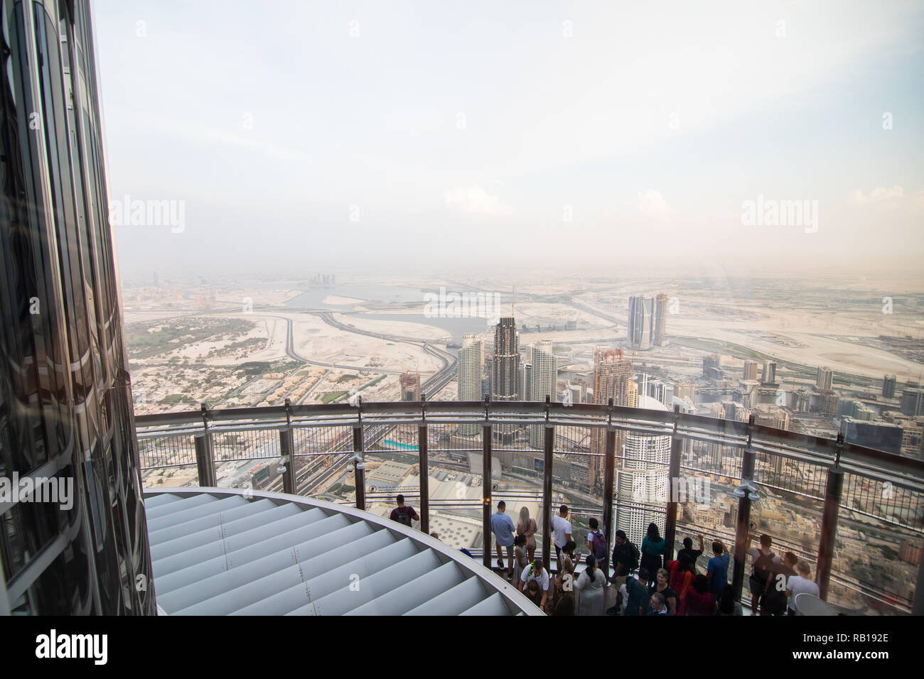 View from Burj khalifa tower, Dubai, United Arab Emirates Stock Photo ...