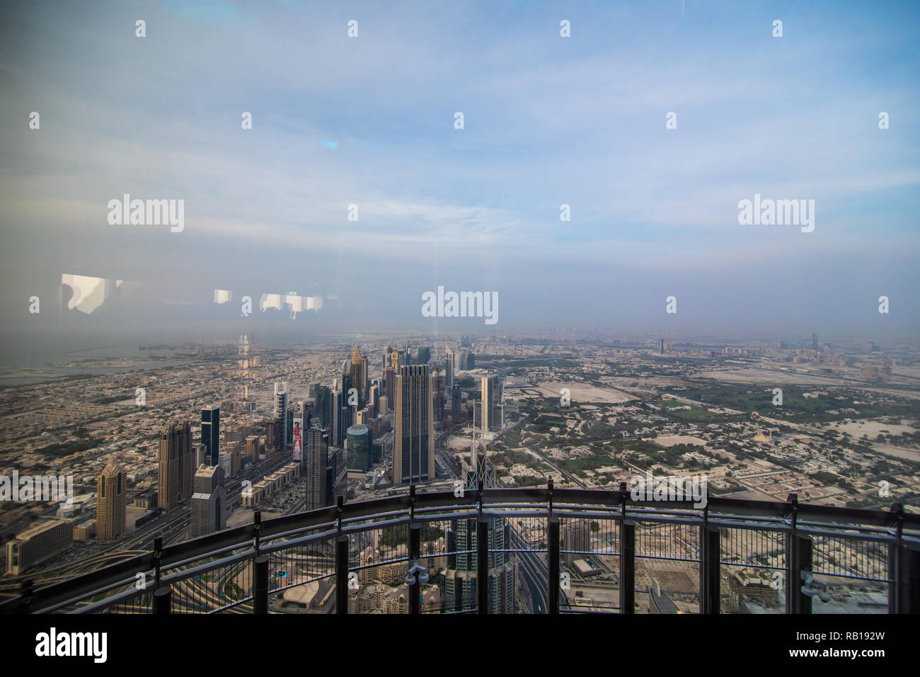View from Burj khalifa tower, Dubai, United Arab Emirates Stock Photo ...