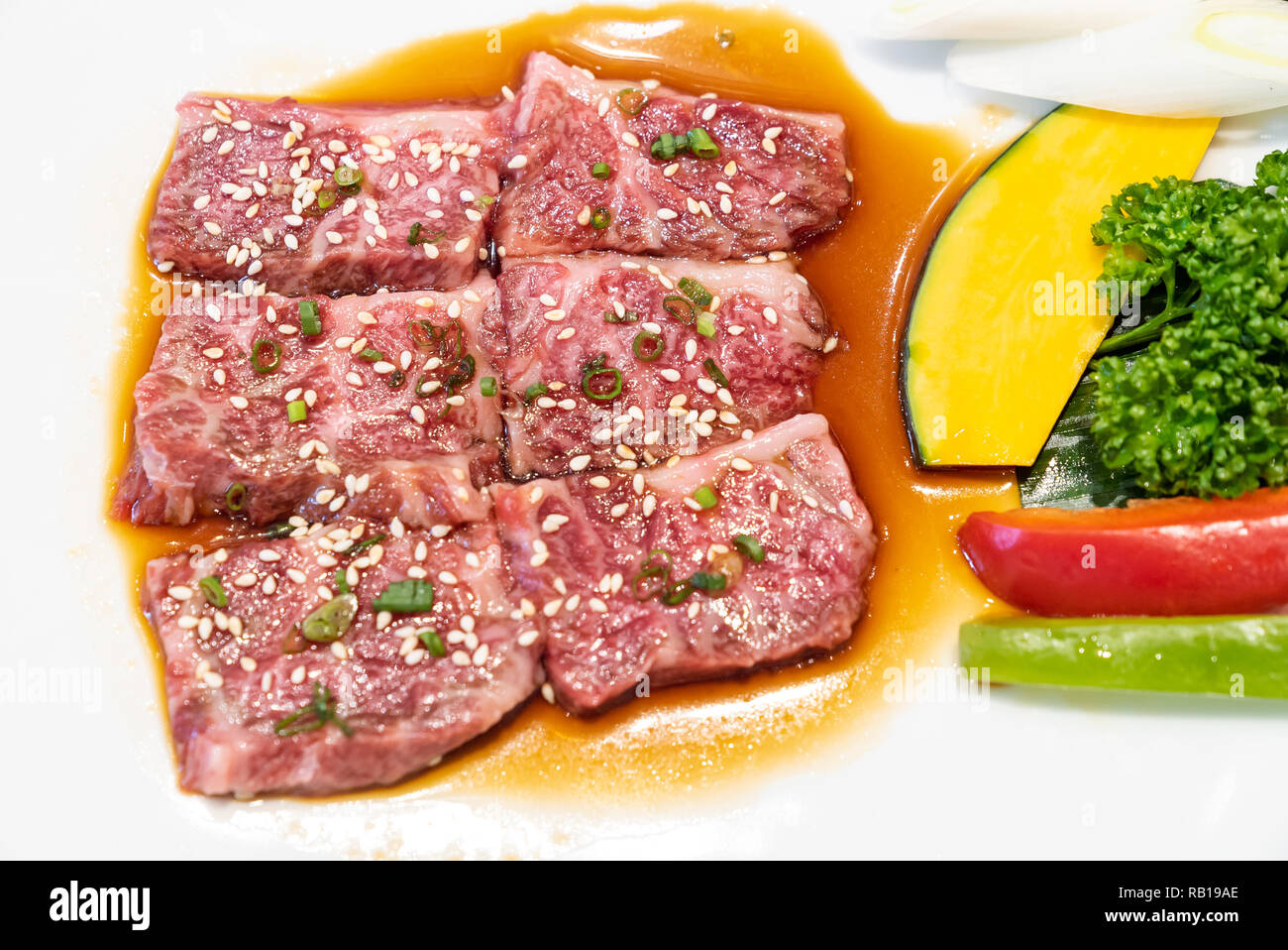 Raw premium wagyu beef meat for japanese yakiniku Stock Photo - Alamy