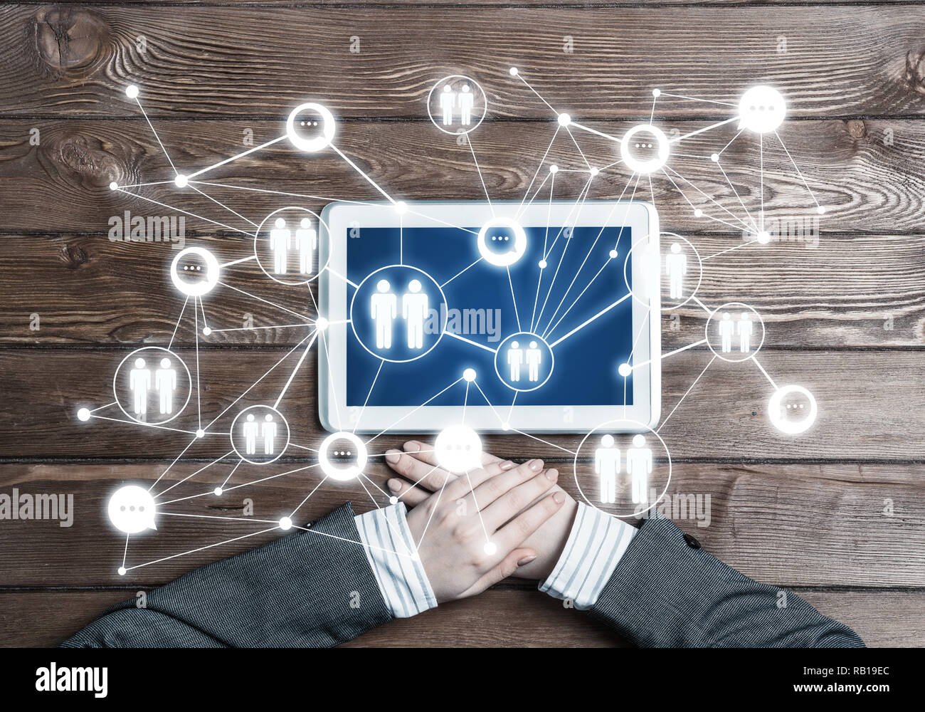 Concept of social communication and networking with social connection ...