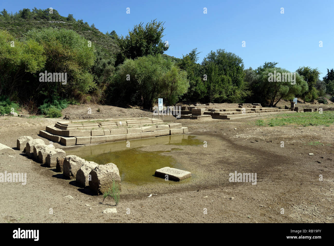 Hellenistic altars to Artemis (foreground) and Apollo (background) at ...