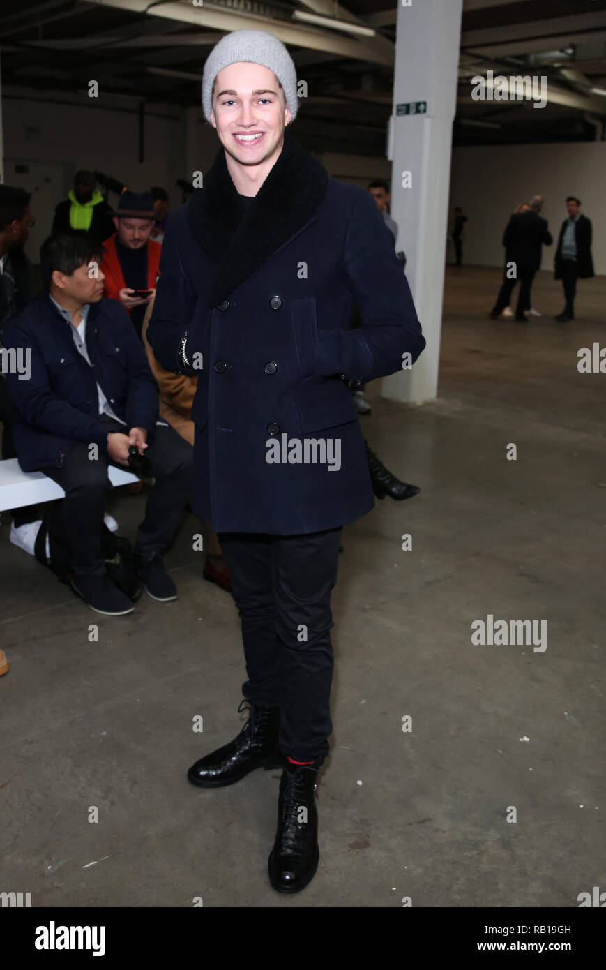 AJ Pritchard on the front row during the PRIVATE POLICY presented by GQ ...