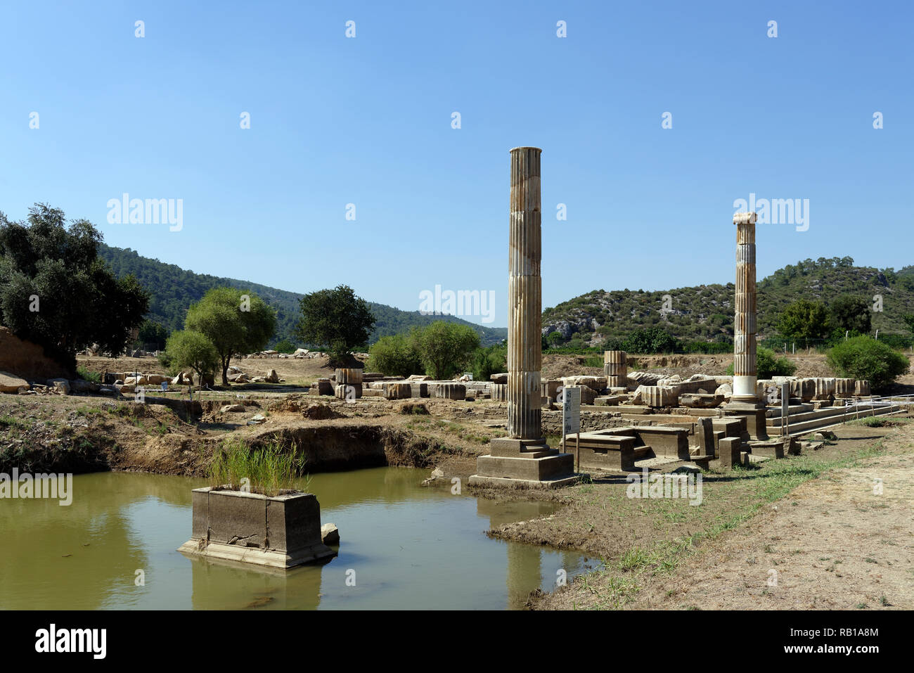 Column monuments dedicated to Sextus Appuleius (left), Menippos of ...