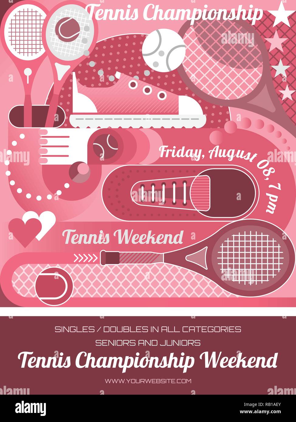 Tennis Championship poster design template. Vector illustration Stock ...