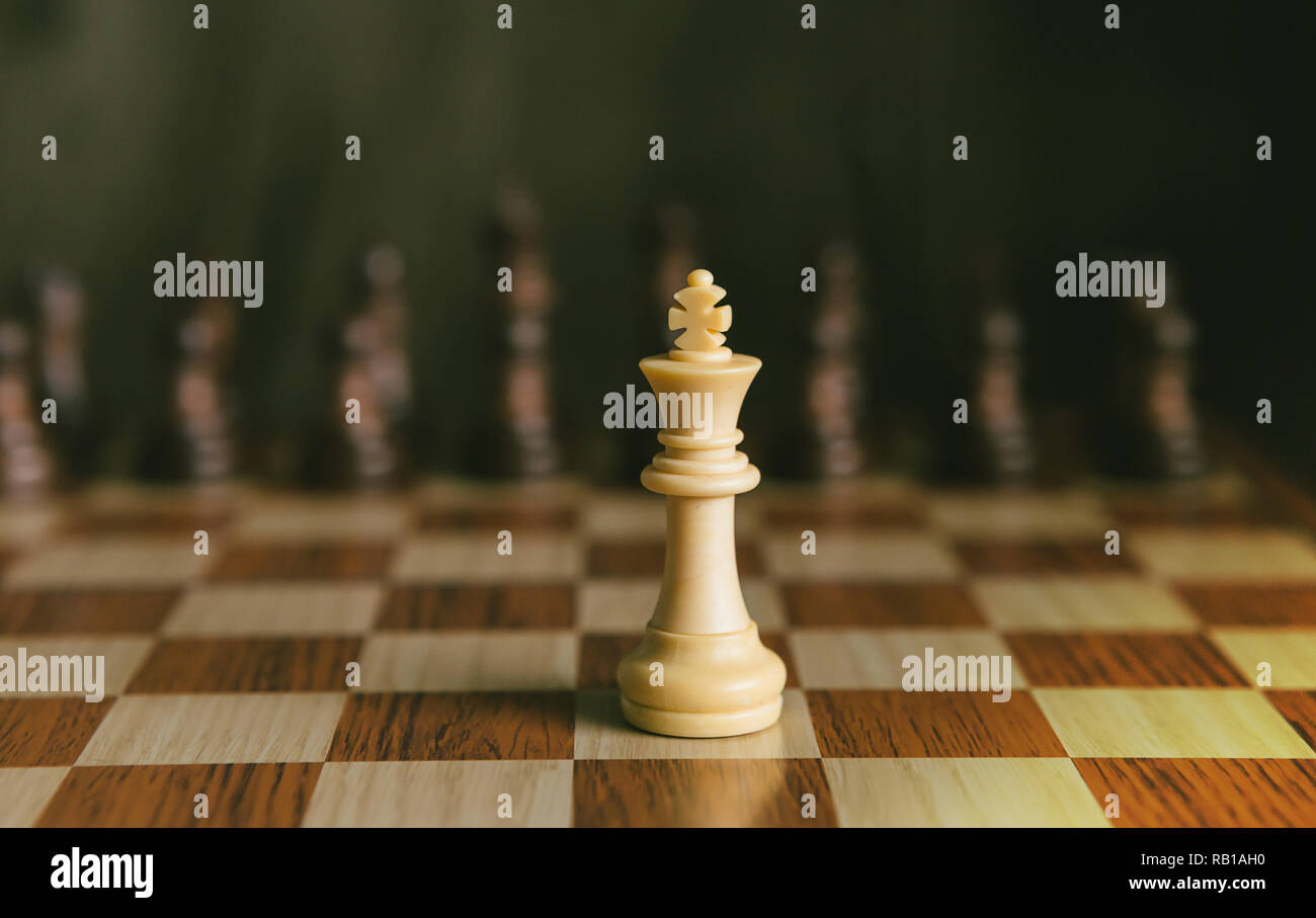 chess game the only one white king fight with black chess Stock Photo ...