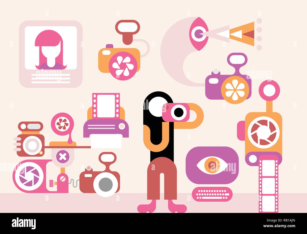 Modern Photo Studio flat design vector illustration Stock Vector Image ...