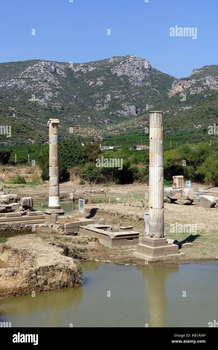 Column monuments dedicated to Sextus Appuleius (right), Menippos of ...