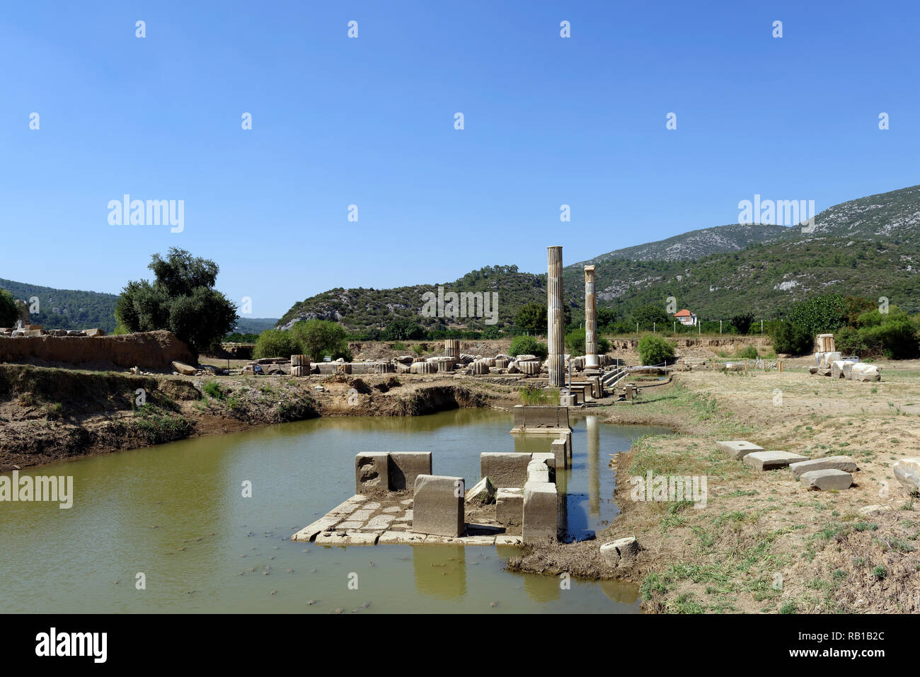 Honour monuments flanked the sacred road which is submerged as the ...