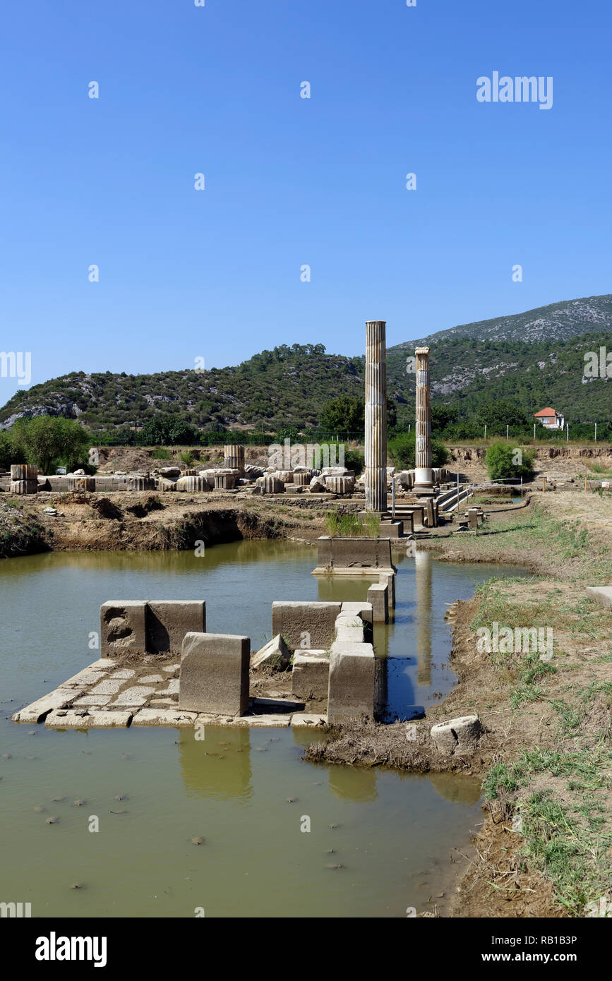 Honour monuments flanked the sacred road which is submerged as the ...