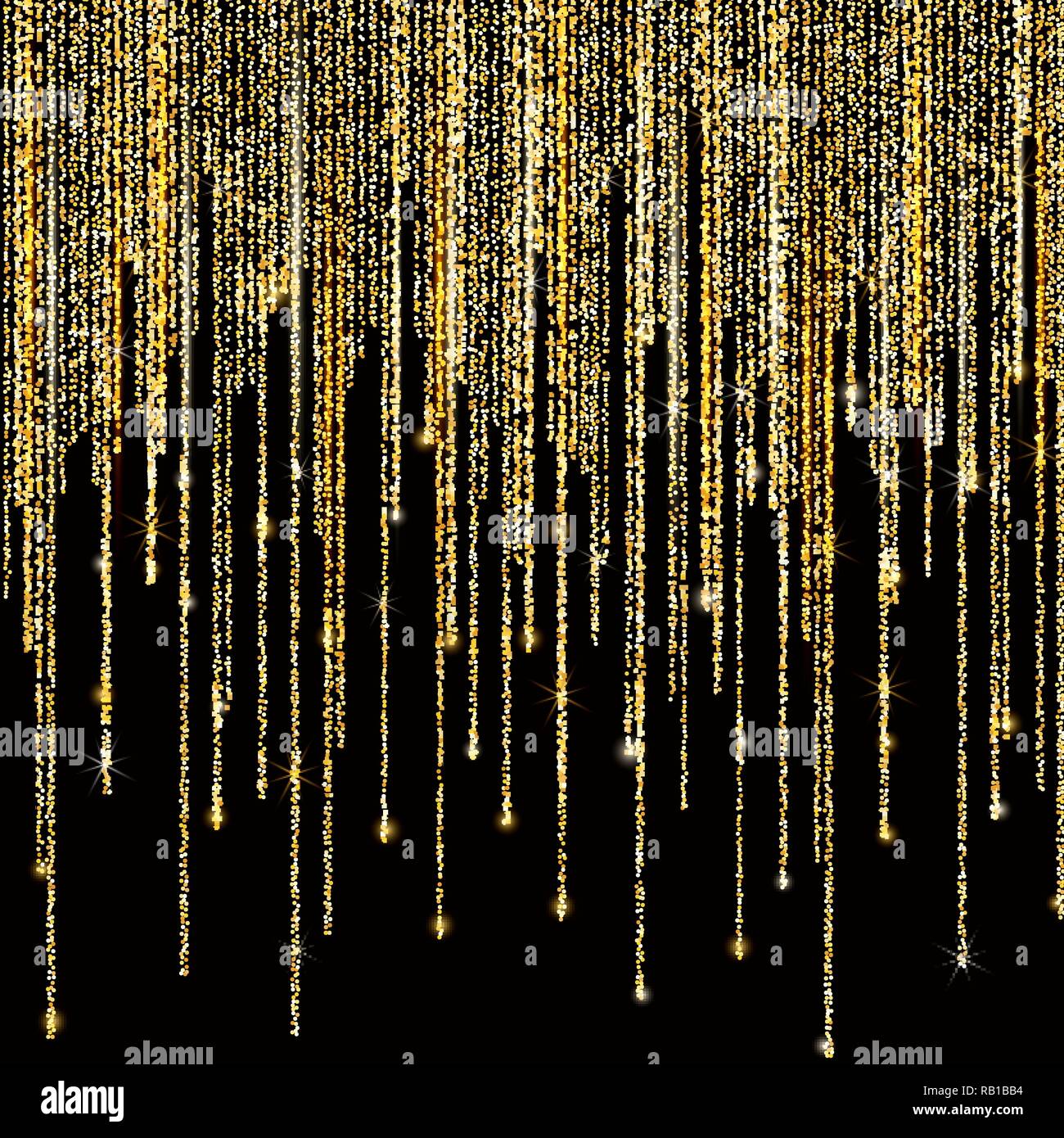 Vector falling in lines gold glitter confetti dots Stock Vector Image ...
