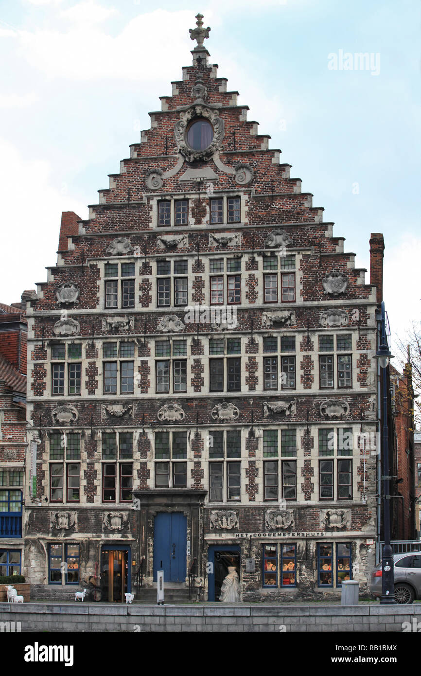 Brussels, Belgium December 6, 2013 facade of the guild house, flemish ...