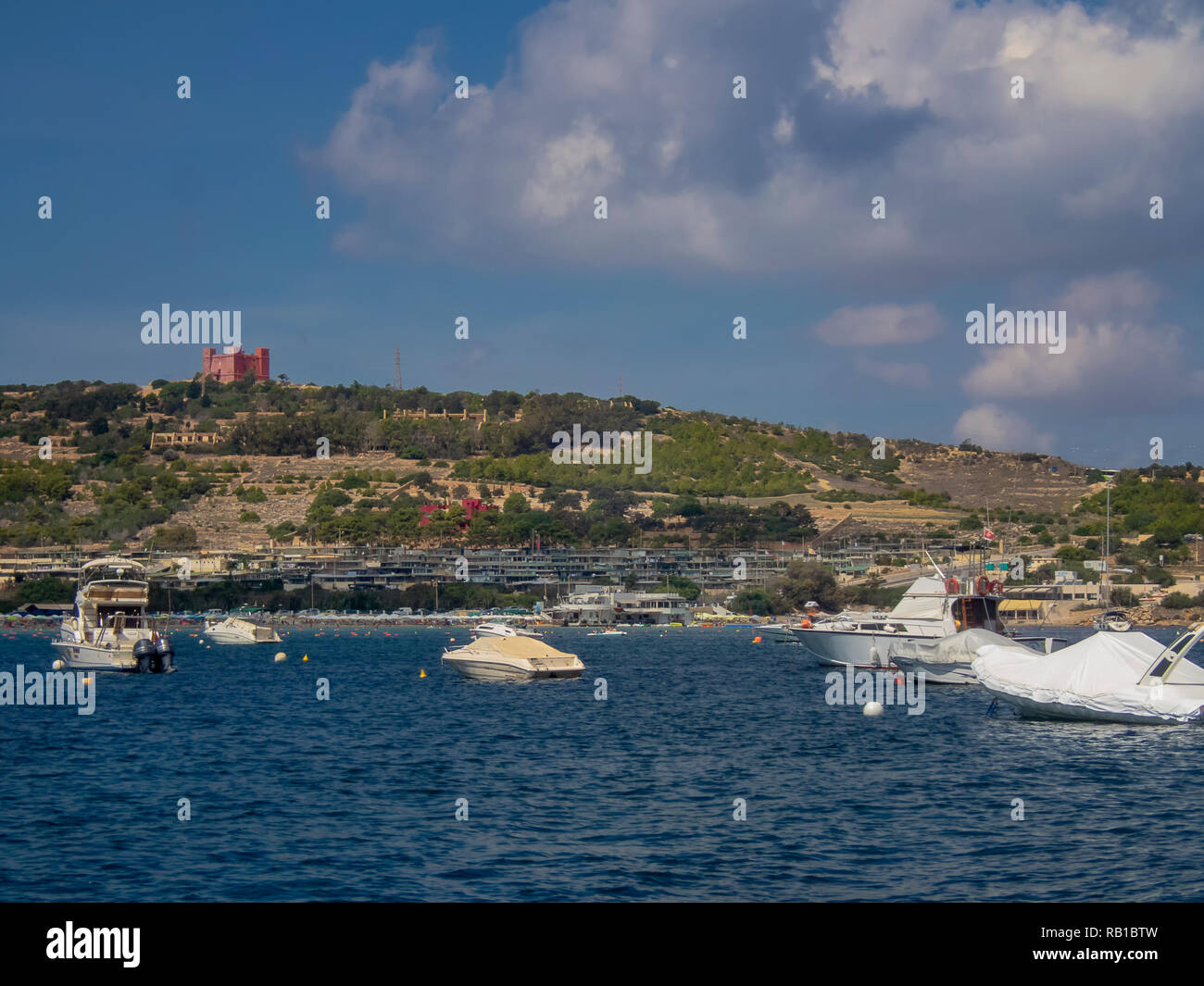 Red tower castle mellieha bay hi-res stock photography and images - Alamy