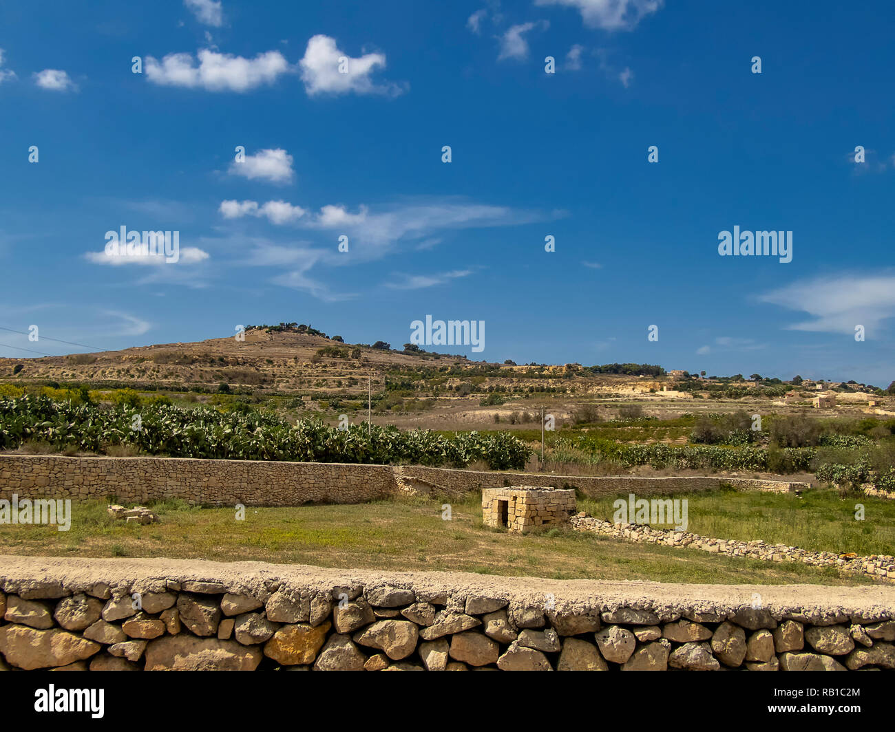 The landscape of rural Malta Stock Photo - Alamy