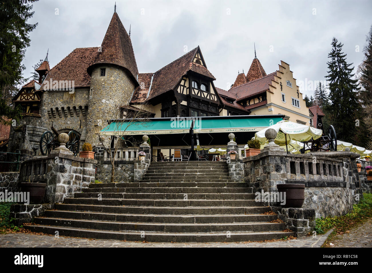 SINAIA, ROMANIA - JANUARY 24, 2018. Former Guards House - Regal Bar of ...