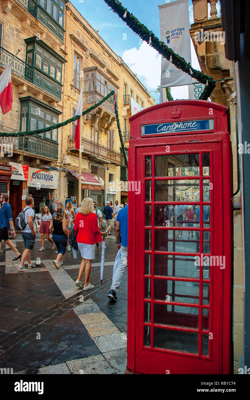 A British red phone box on a street in Valletta, Malta Stock Photo - Alamy