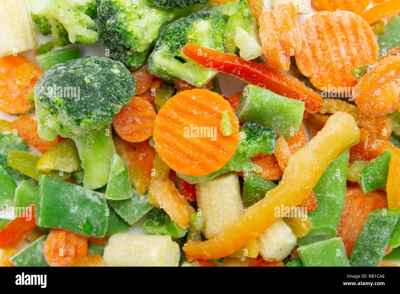 Frozen vegetables in a plastic bag. Healthy food storage concept Stock ...