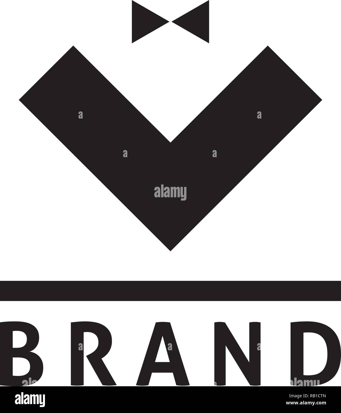 Abstract image of the letter V in with a bow tie over it Stock Vector ...