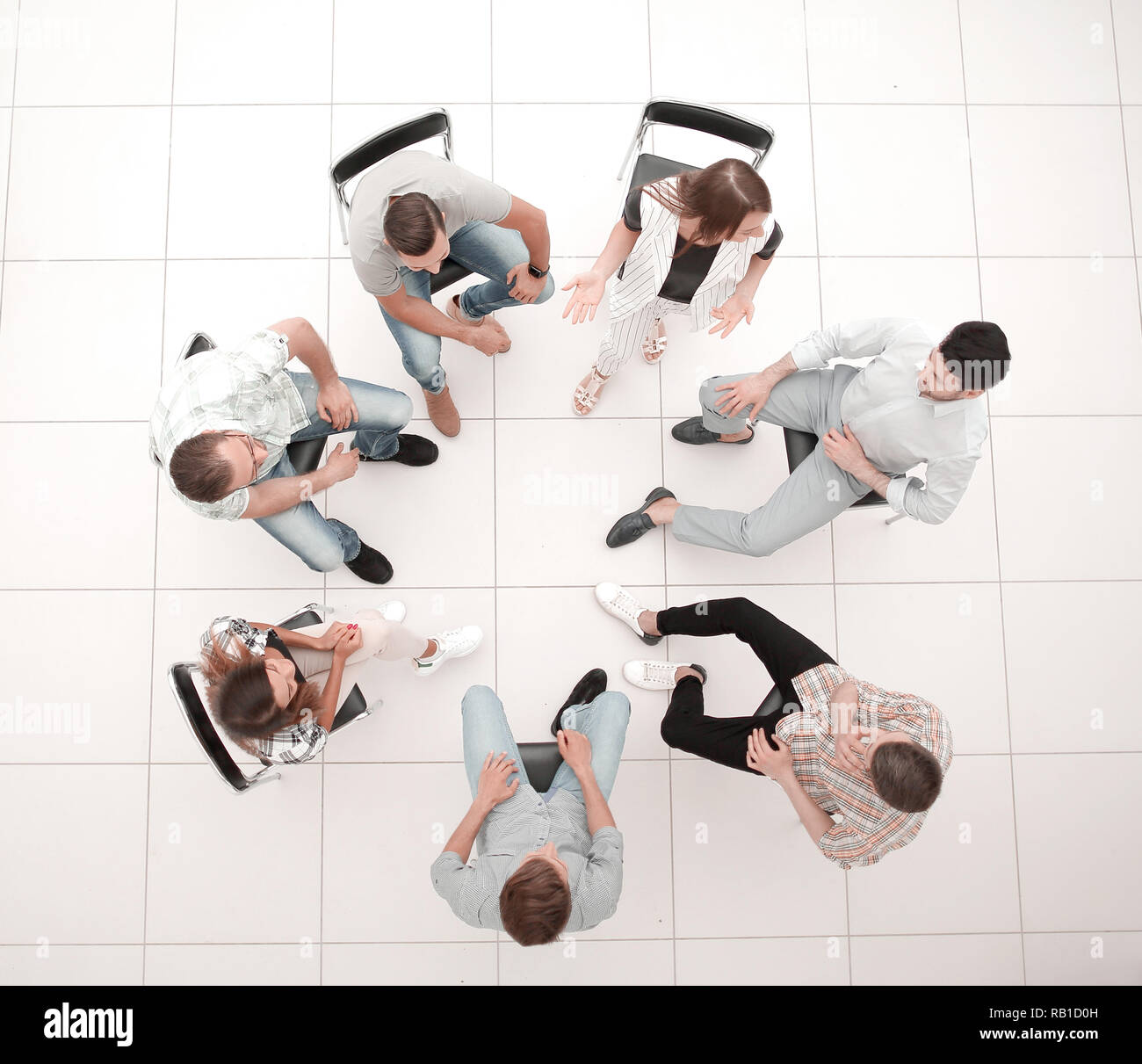 top view. a team of successful young employees Stock Photo - Alamy
