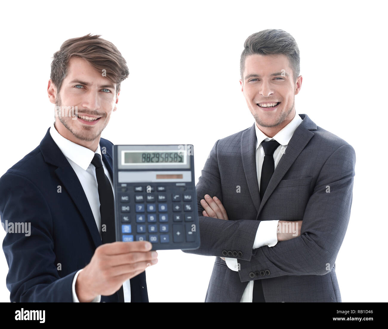 Man employee calculator Cut Out Stock Images & Pictures - Alamy