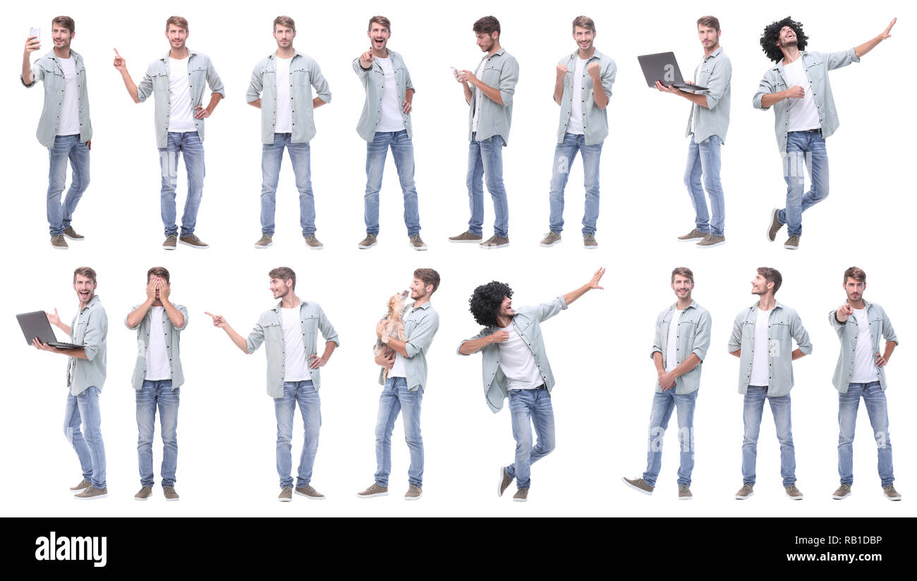 collage of photos of a modern handsome guy Stock Photo - Alamy