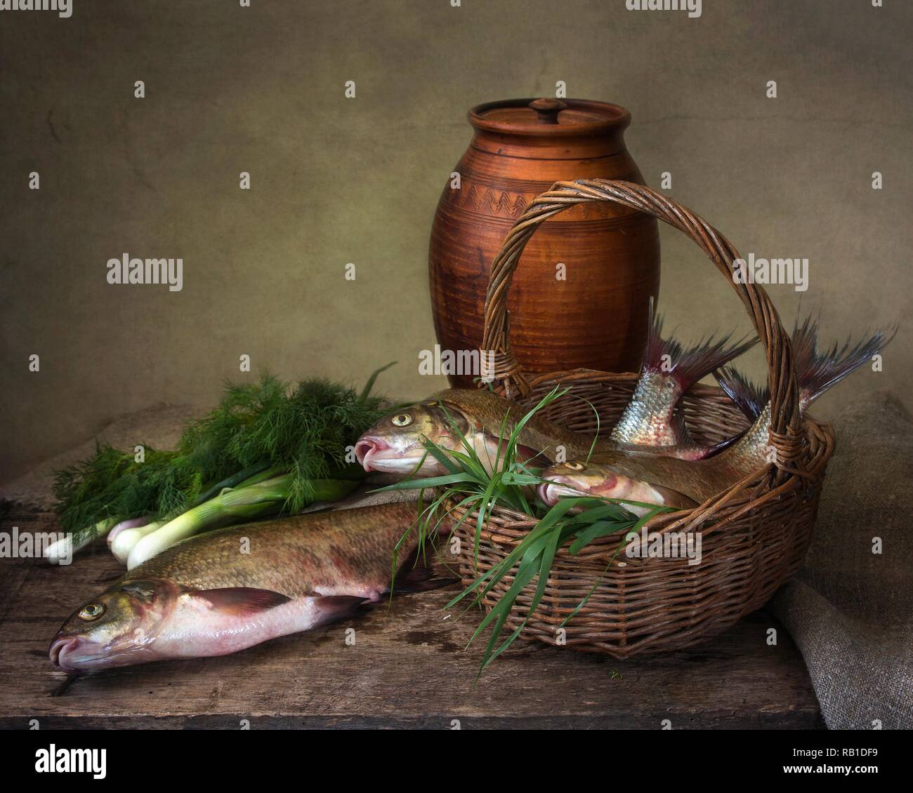 still life with bream fish Stock Photo - Alamy