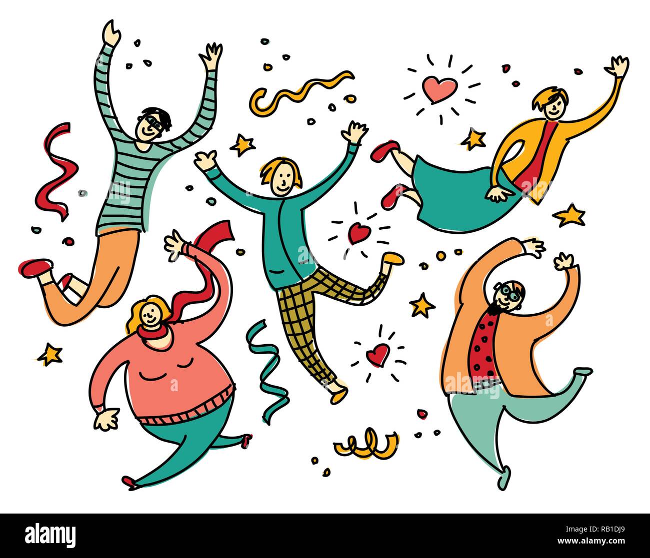 Happy young people isolate objects Stock Vector Image & Art - Alamy