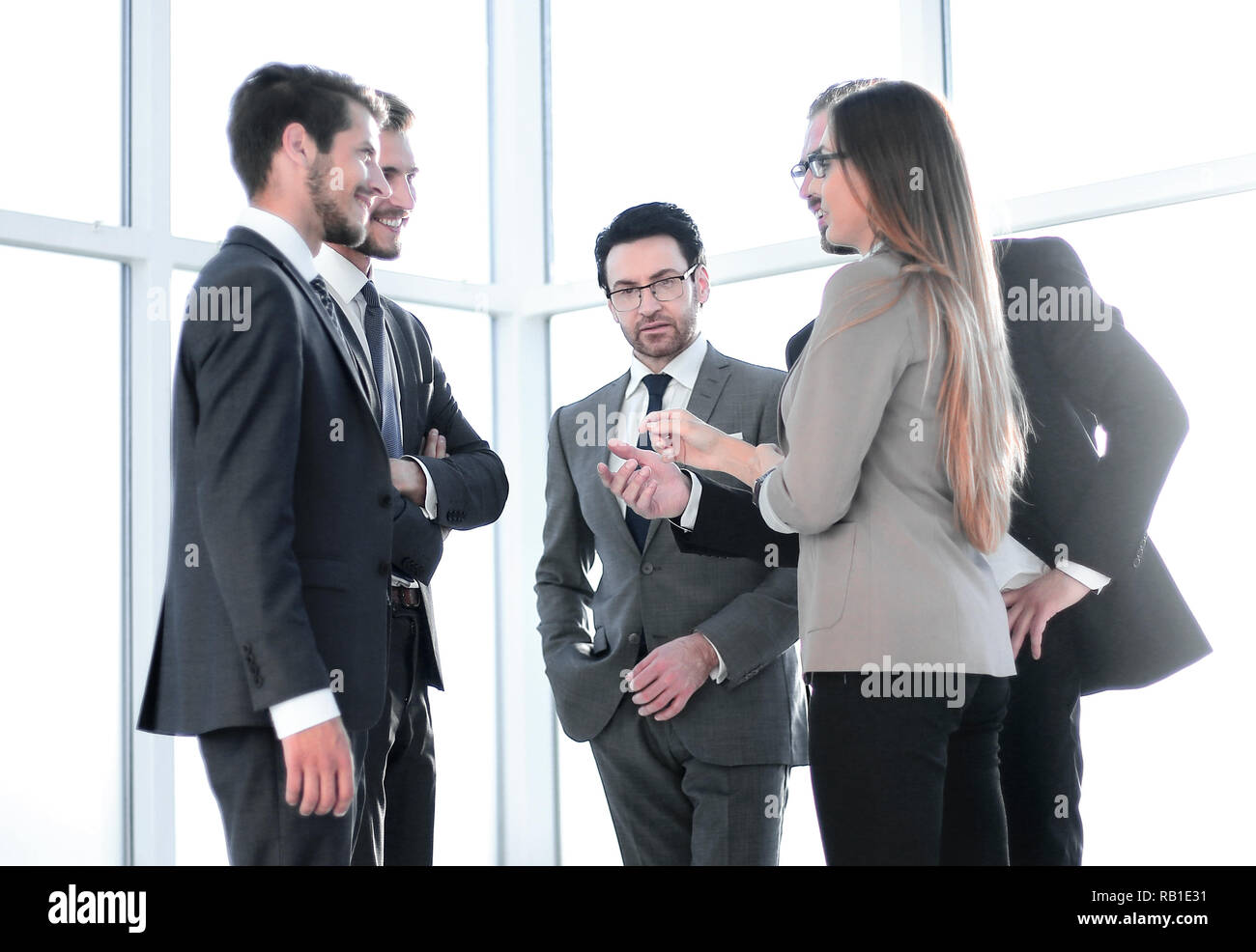 Back view of a Group of business team Stock Photo - Alamy