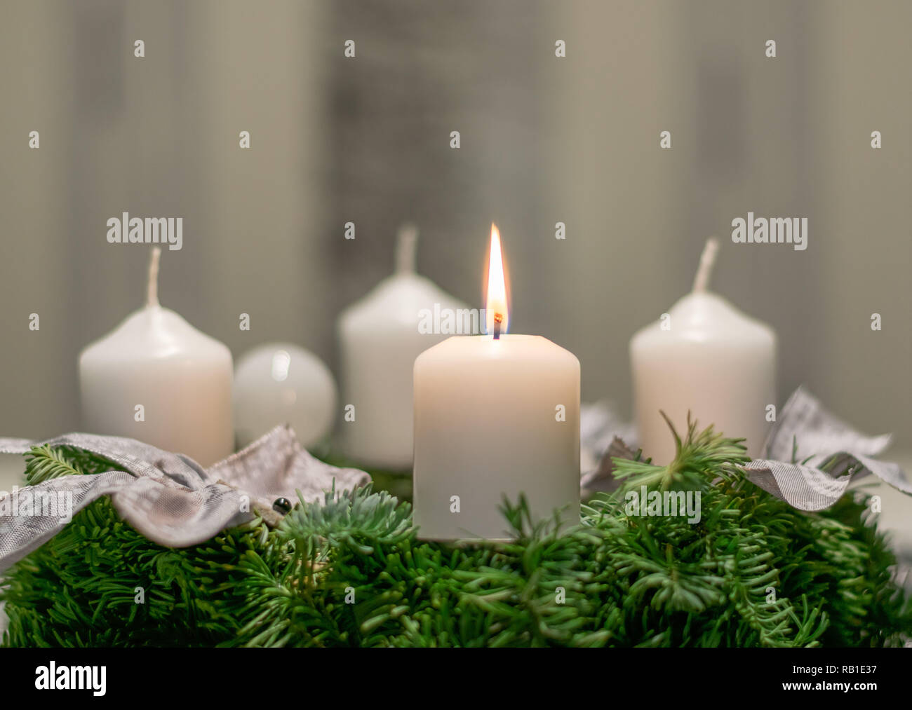 Festive advent wreath four glowing hi-res stock photography and images ...