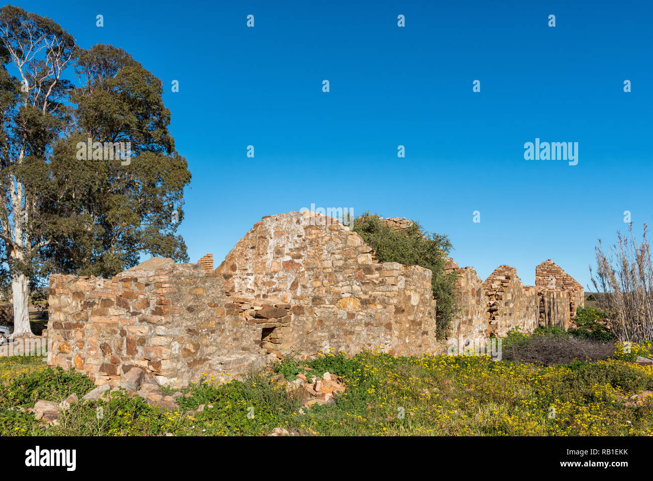 An historic ruin at Matjiesfontein farm in the Northern Cape Province ...