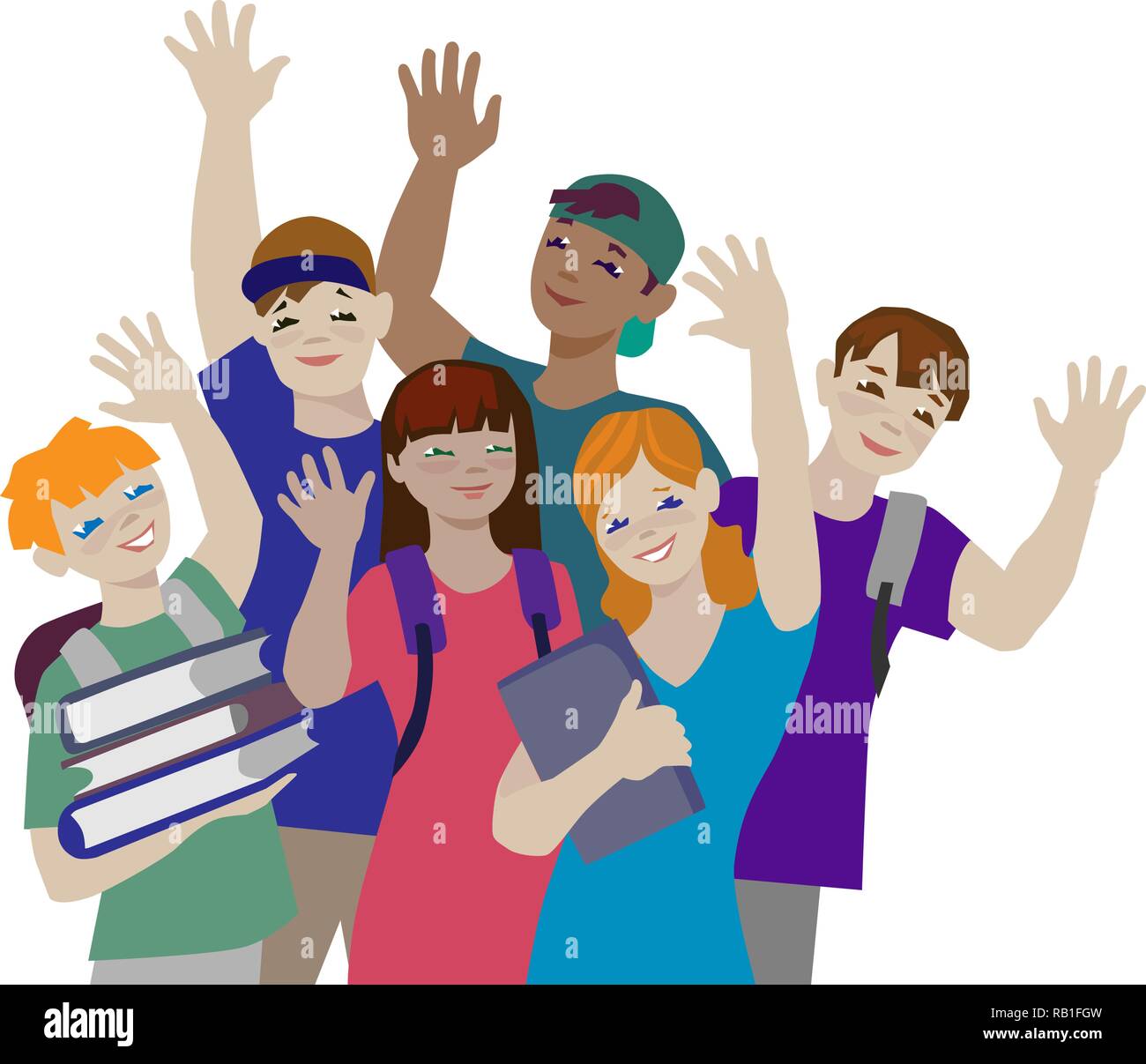 Cartoon Teenagers Group Stock Vector Images - Alamy