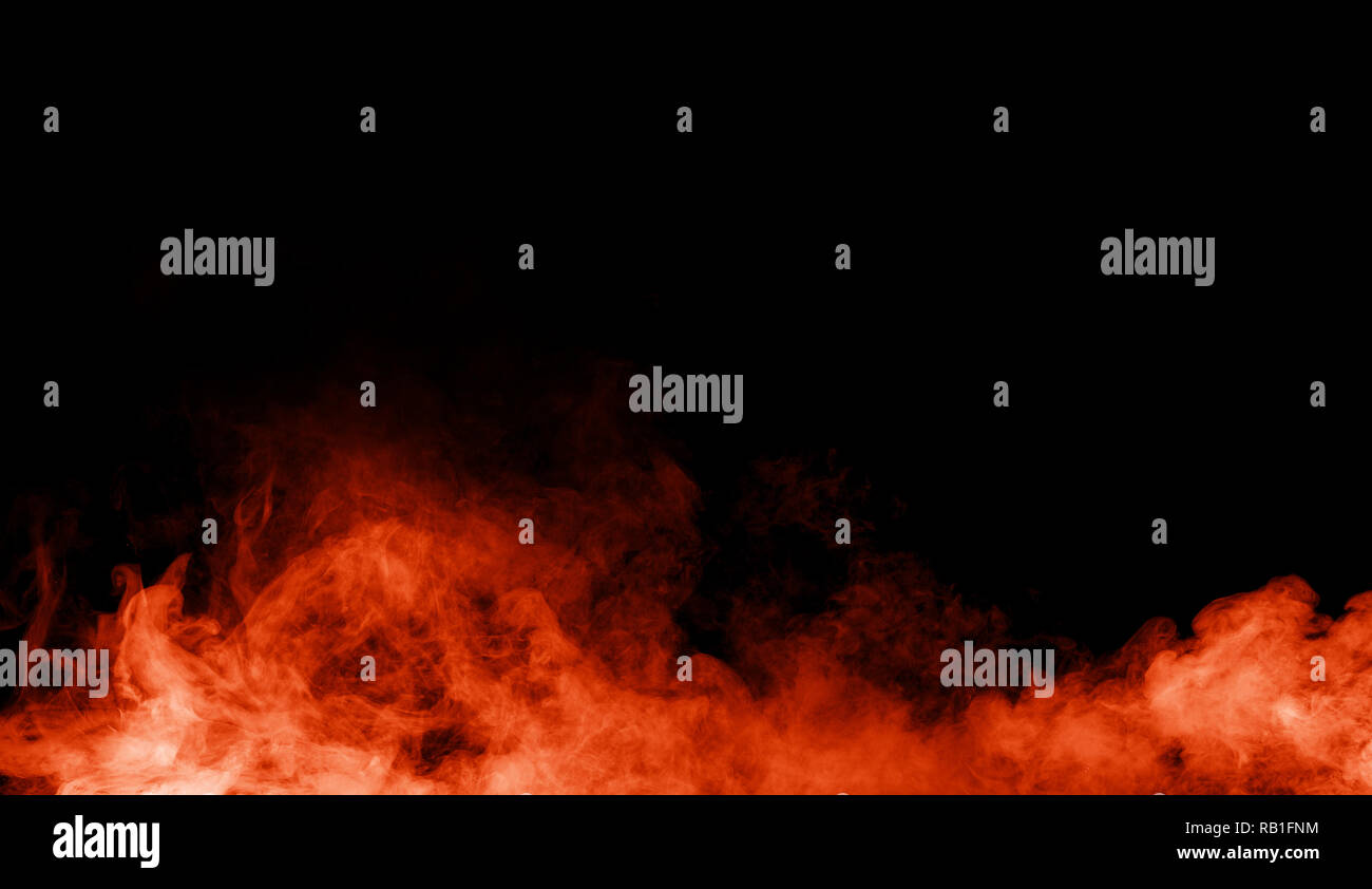 Fire smoke fog and misty effect texture overlays on black background ...