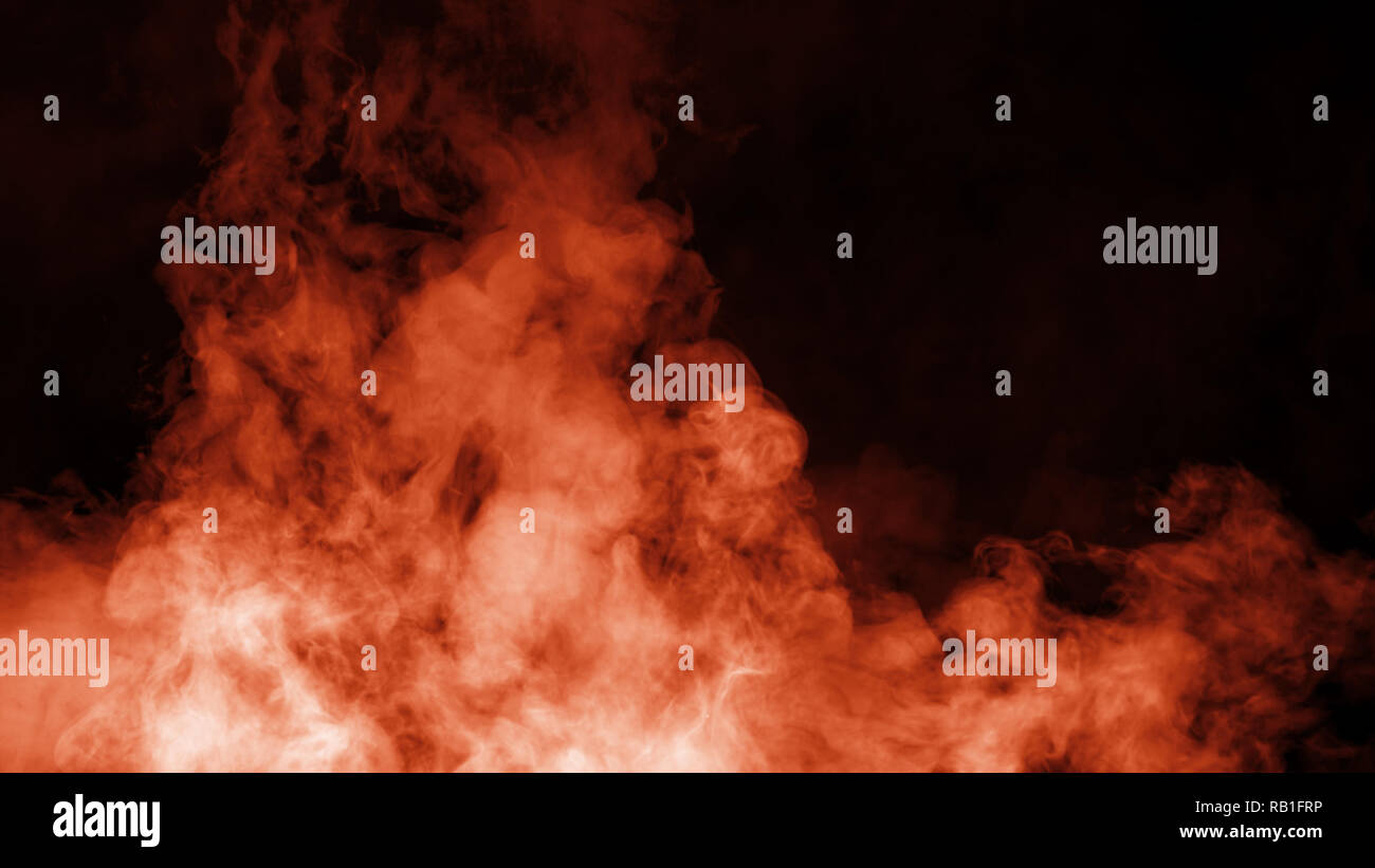 Fire smoke fog and misty effect texture overlays on black background ...