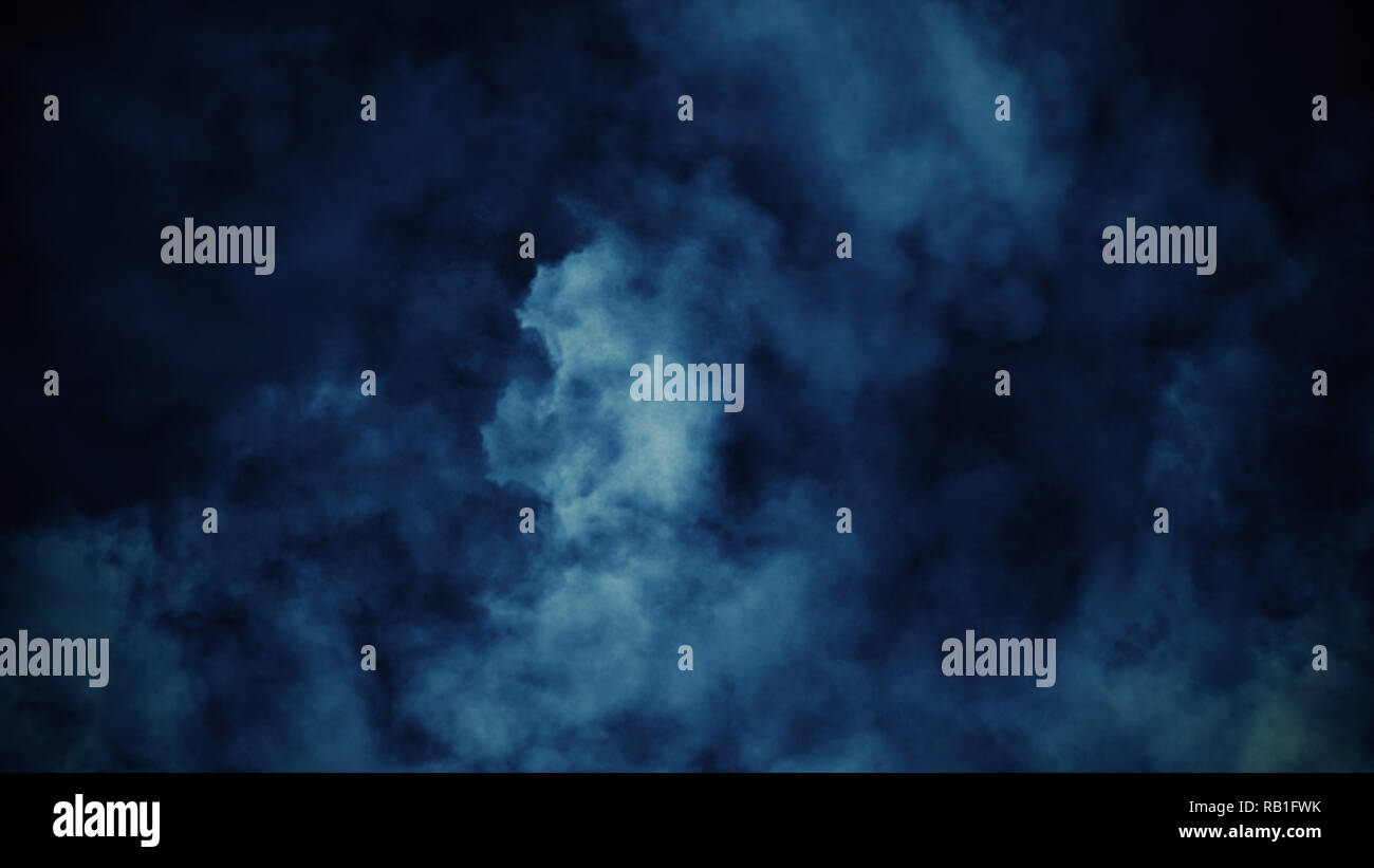 Abstract blue smoke mist fog on a black background. Texture. Design ...