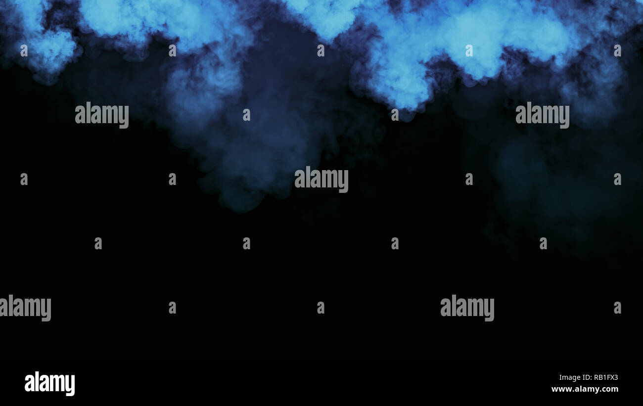 Abstract blue smoke mist fog on a black background. Texture. Design ...