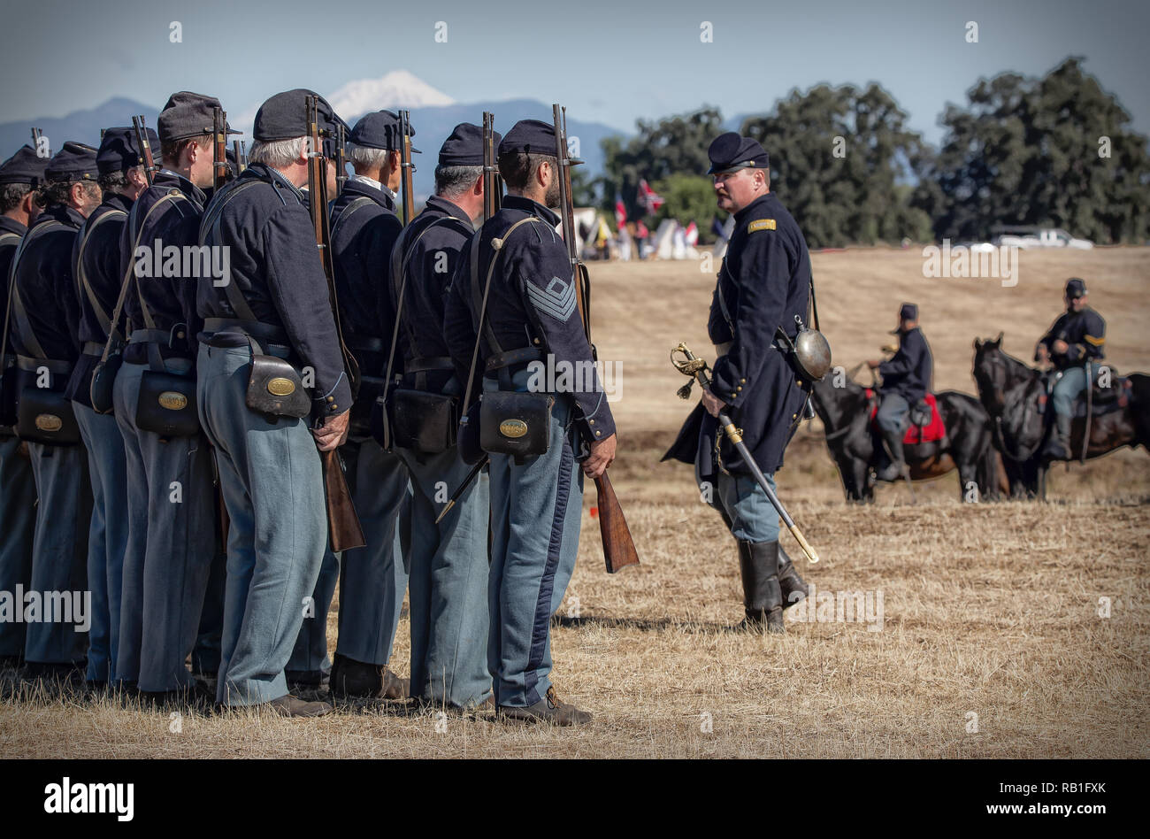 Civil War reenactors in action at Hawes Farm in Anderson, California ...
