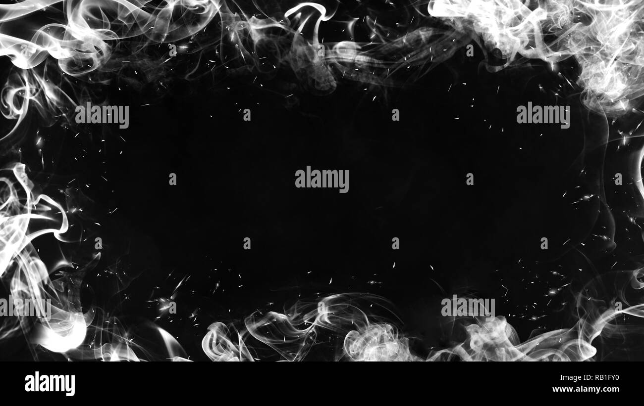 Smoke at the edges frame. Effect for film , text or space Stock Photo ...