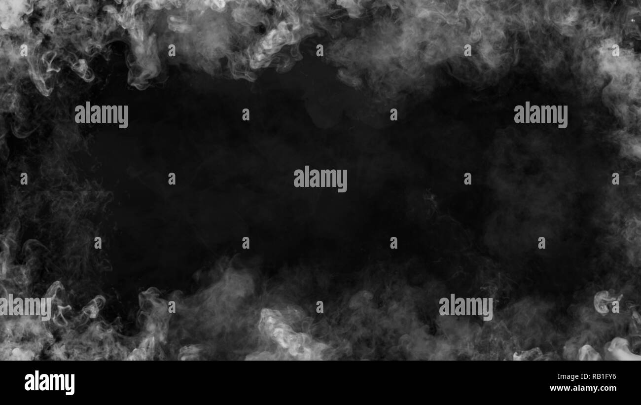 Frame white flame . Border smoke mist texture effect for film , text or ...