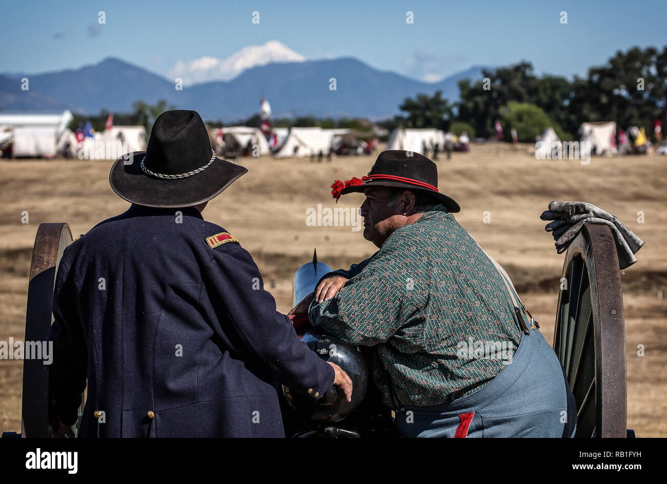 Civil War reenactors in action at Hawes Farm in Anderson, California ...
