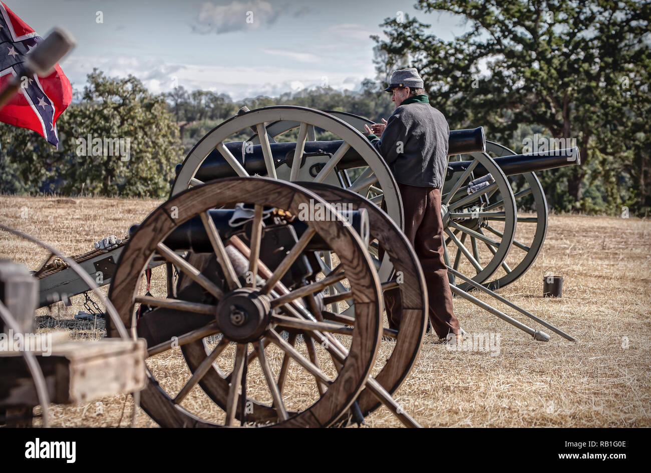 Civil War reenactors in action at Hawes Farm in Anderson, California ...