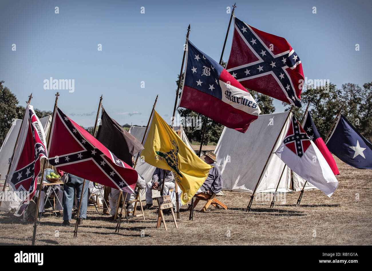 Civil War reenactors in action at Hawes Farm in Anderson, California ...