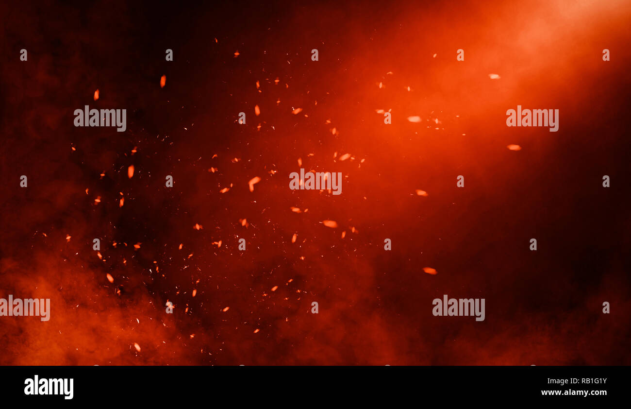 Perfect fire particles. Spotight mist effect on background Stock Photo ...