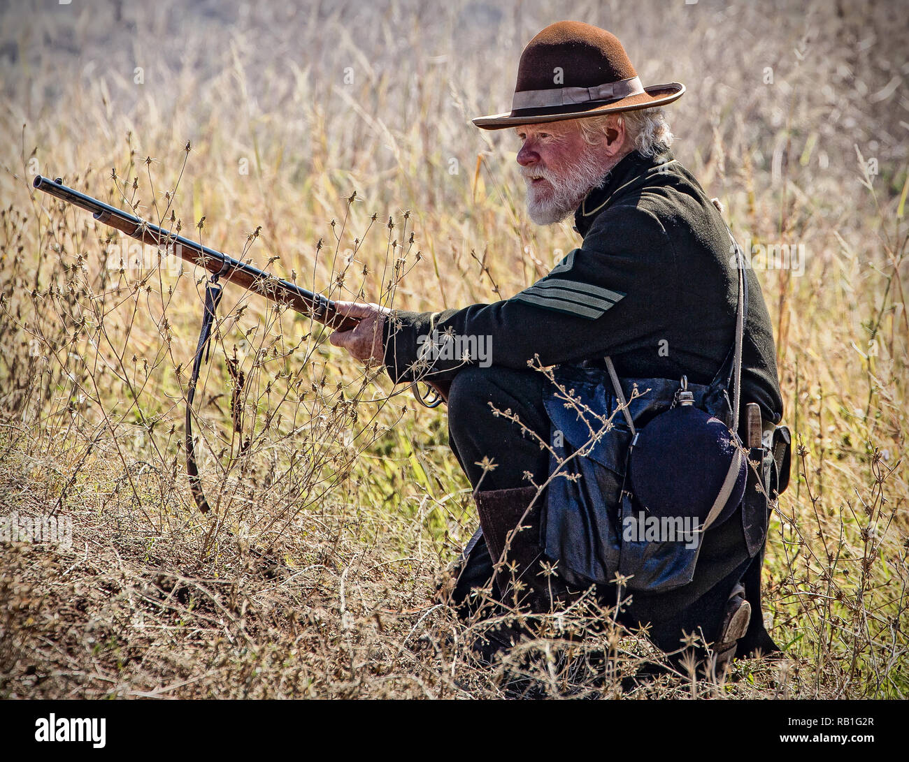 Civil War reenactors in action at Hawes Farm in Anderson, California ...