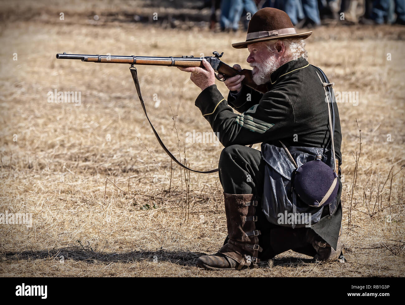 Civil War reenactors in action at Hawes Farm in Anderson, California ...