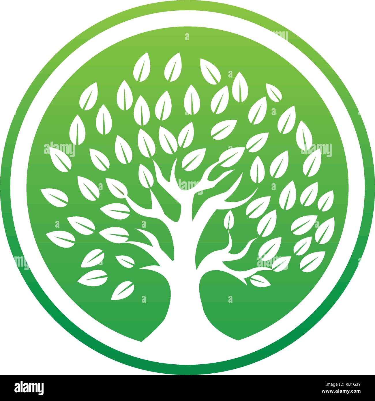 Tree green vector logo template Stock Vector Image & Art - Alamy