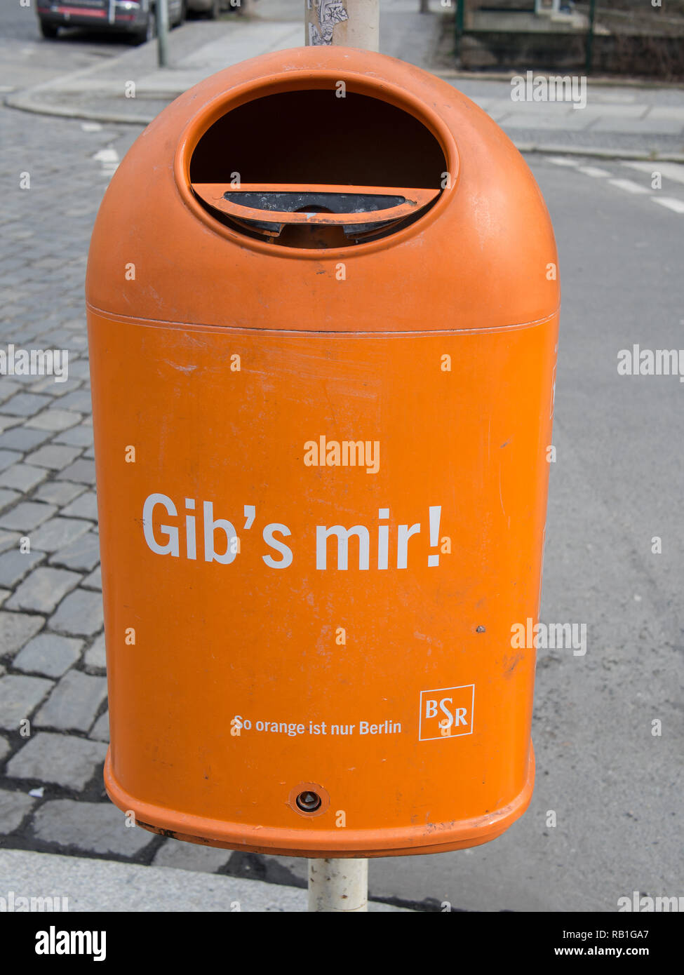 Orange rubbish bin hi-res stock photography and images - Alamy