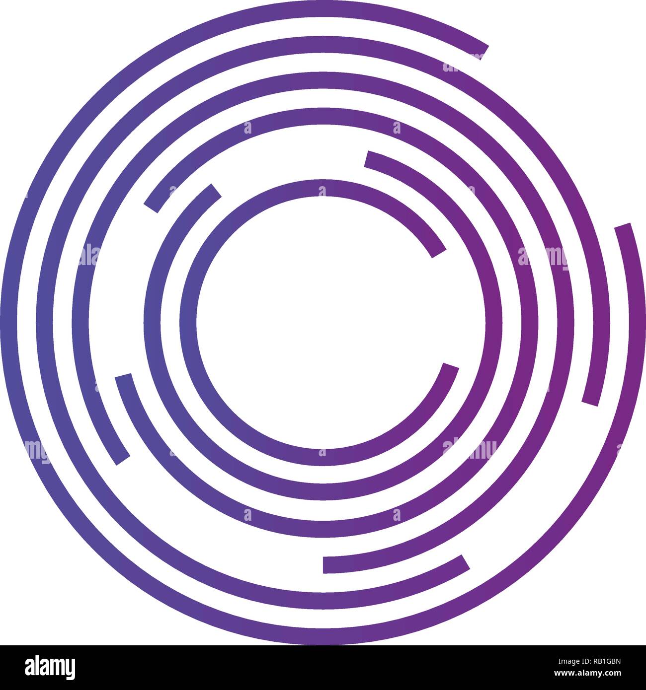 Abstract hi-tech segmented geometric circle shape, vector illustration isolated on white ...