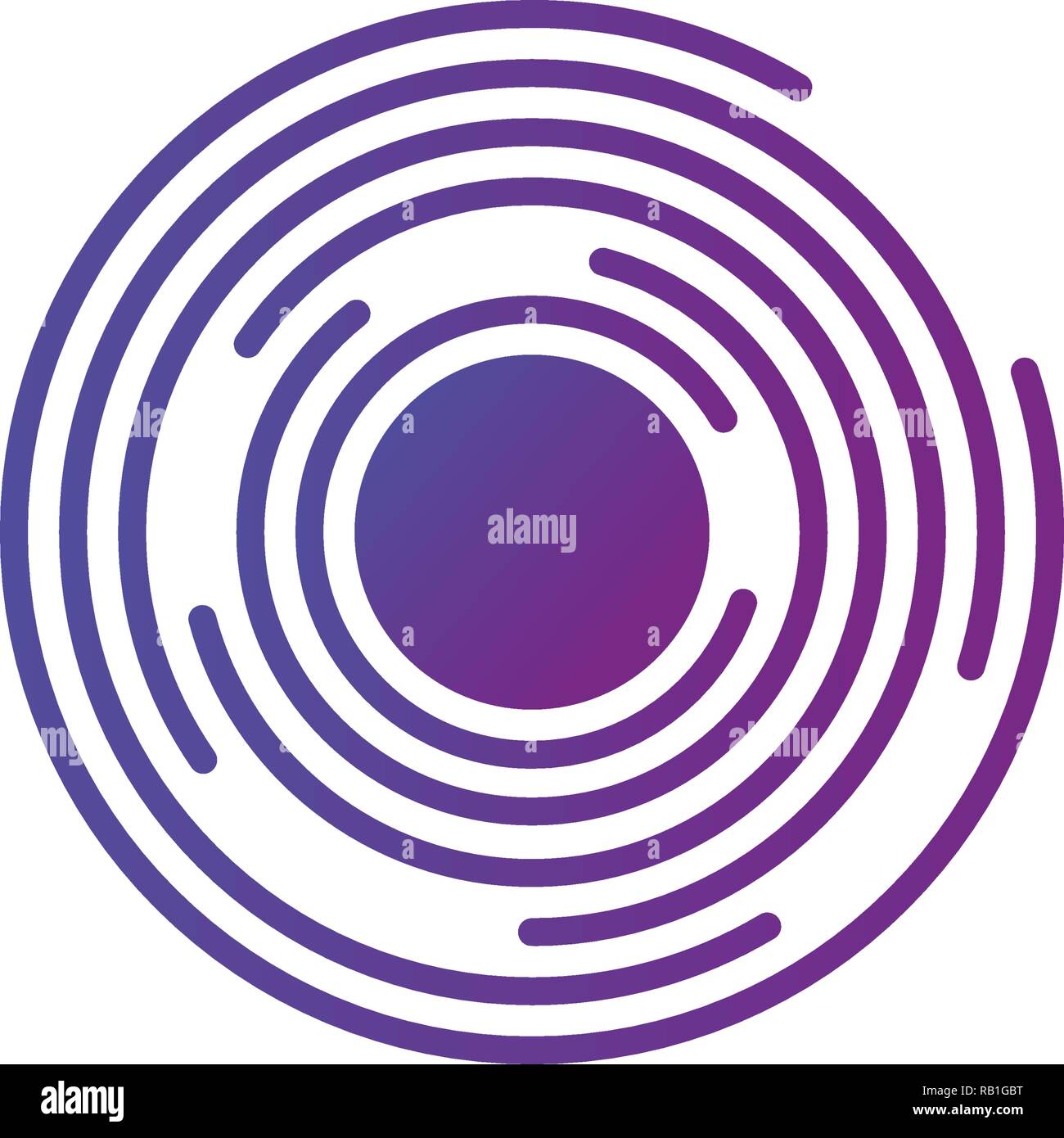 Abstract hi-tech segmented geometric circle shape, vector illustration ...