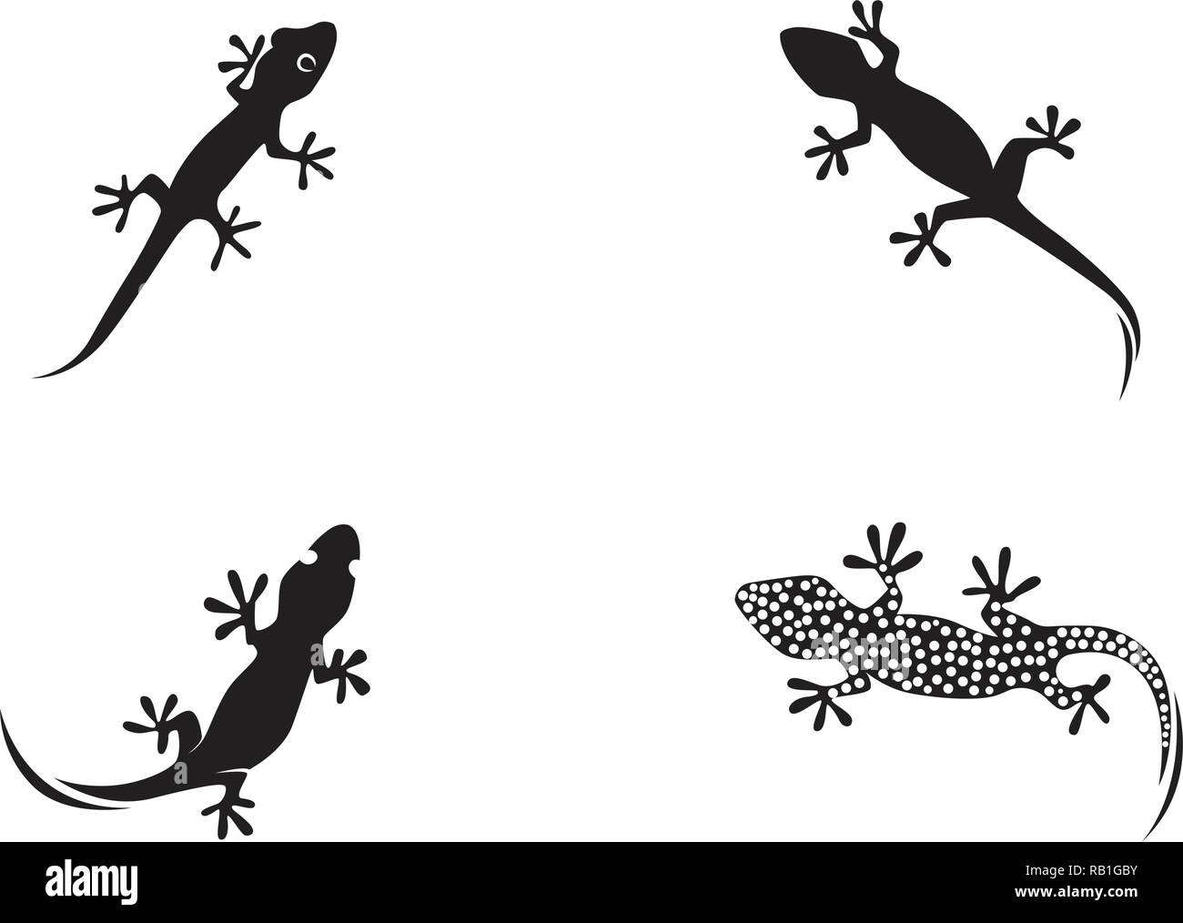 Lizard Chameleon Gecko Silhouette black Stock Vector Image & Art - Alamy